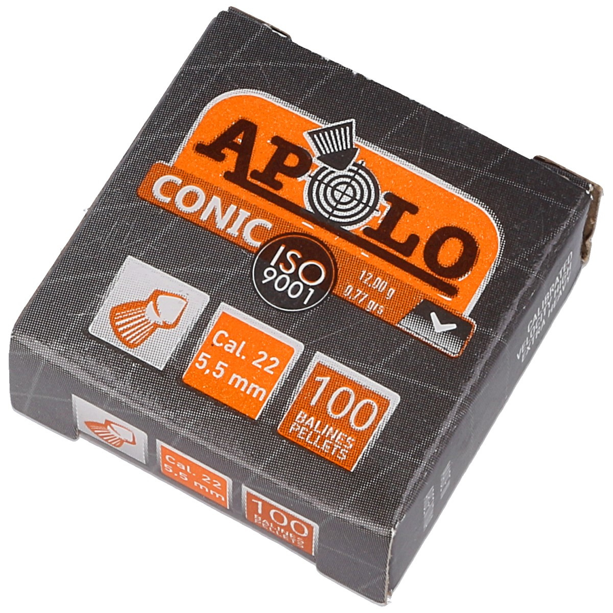 Apolo Conic AirGun Pellets .22/5.5mm, 100 pcs 0.84g/13.0gr (11001) | Airgun Pellets and CO2 ...