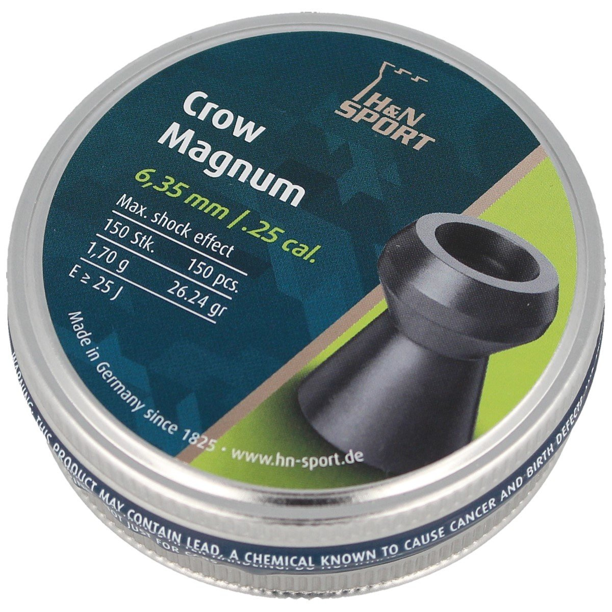 H&N Crow Magnum cal 6.35mm 150psc airgun pellets | Airgun Pellets and ...